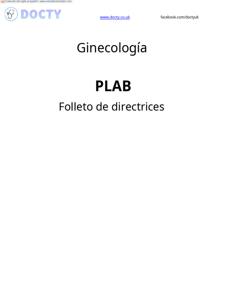 Gynecology-Guideline-Summary-Booklet.en.es | PDF | Labios | Útero