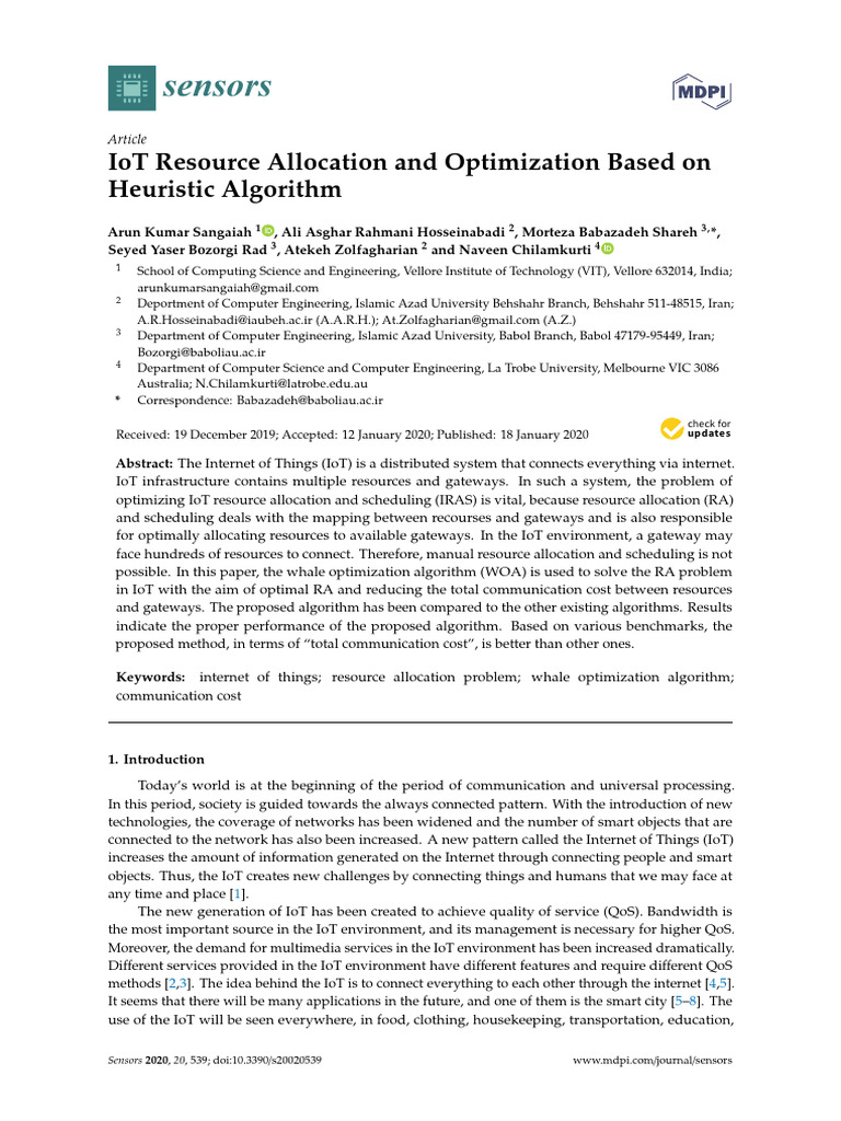 6 Iot Resource Allocation And Optimization Based On Heuristic Algorithm Pdf Internet Of