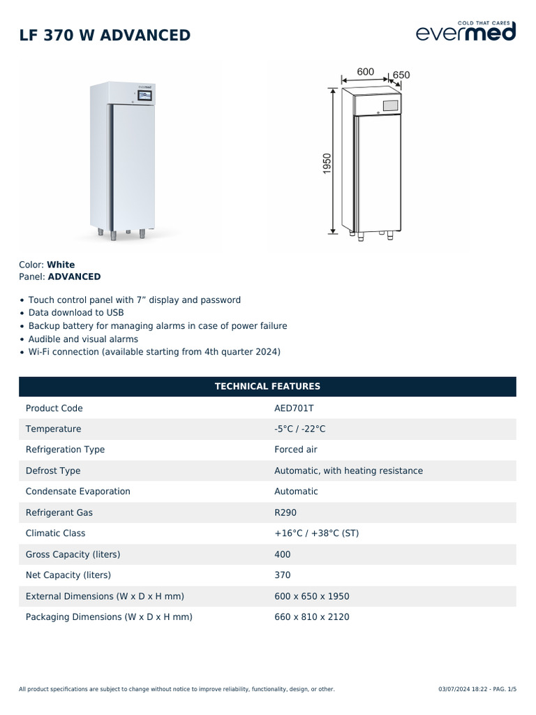 Datasheet LF 370 W Advanced en | PDF | Door | Electrical Engineering