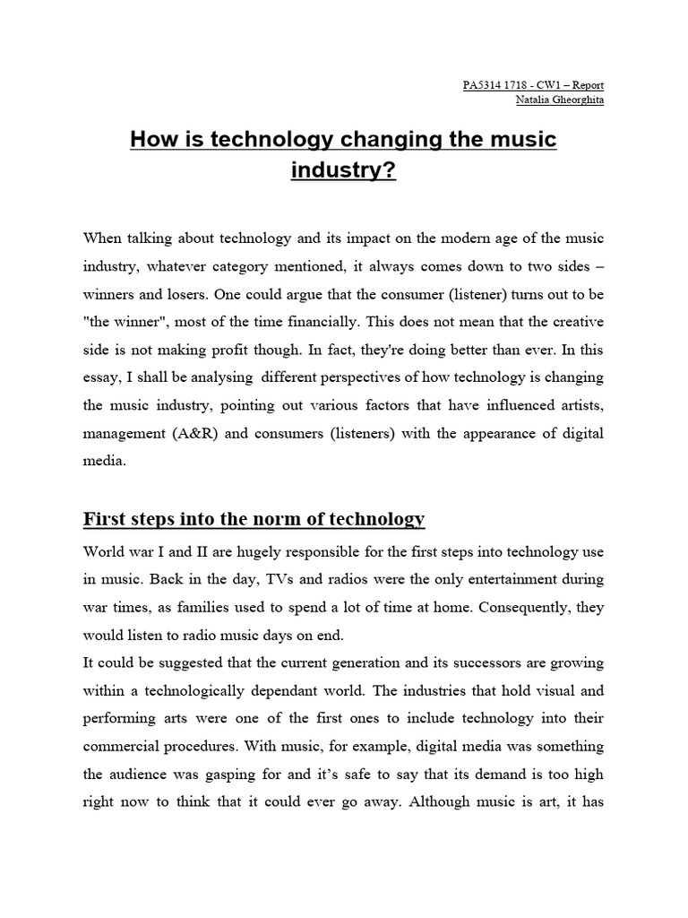 Technology's Impact on the Music Industry | PDF | Social Media ...