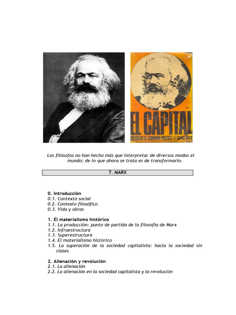 Filosofía de Marx: Materialismo Histórico | PDF | La teoría de la ...