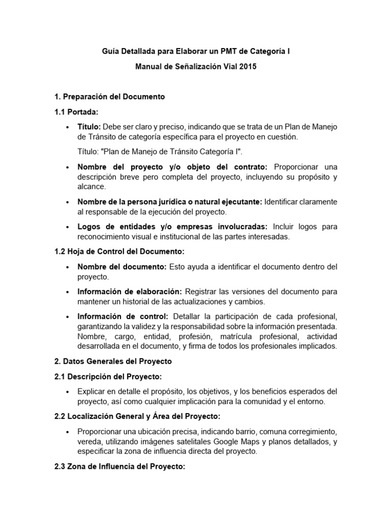 Guia Detallada para Elaborar Un PMT Cat I | PDF