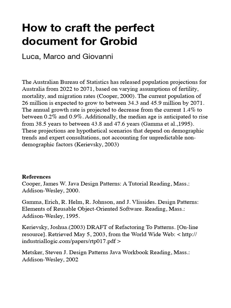 How To Craft The Perfect Document For Grobid: Luca, Marco and Giovanni | PDF