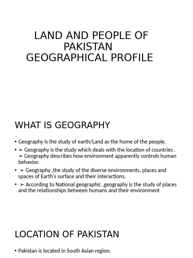 Geography and Land of Pakistan | PDF | Pakistan | Earth Sciences