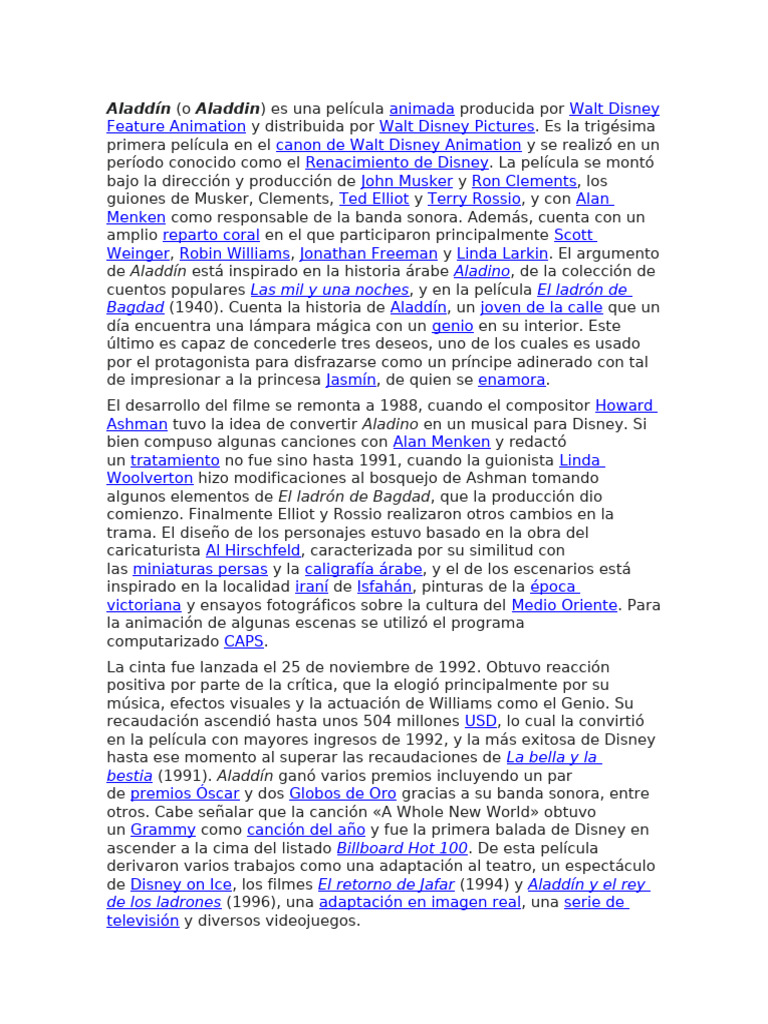 Aladdín Aladdin | PDF