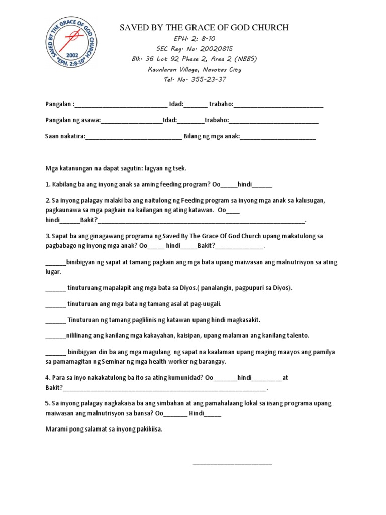 Survey Feeding Program | PDF