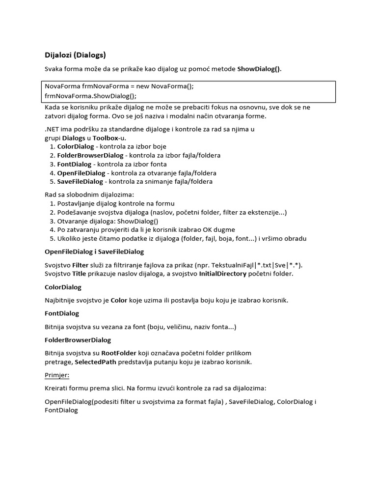 Kreiranje Osnovnog Menija Aplikacije | PDF