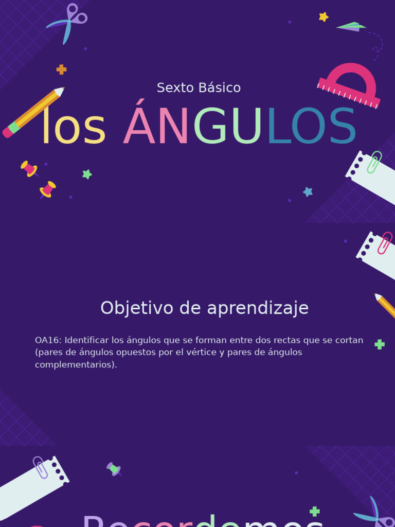 OA16 Ángulos Entre Dos Rectas | PDF | Ángulo | Geometria clasica