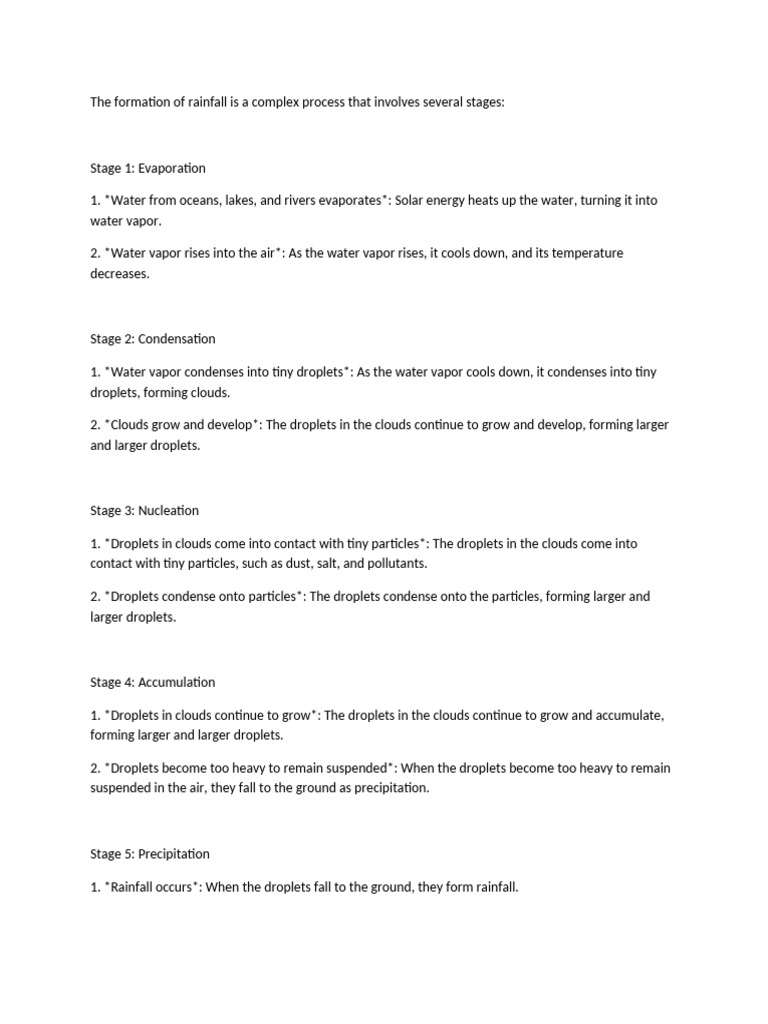 Stages of Rain Formation Explained | PDF
