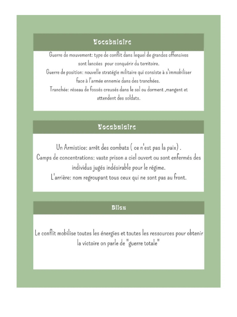 Fiche de Revision 1ere Guerre Mondiale | PDF