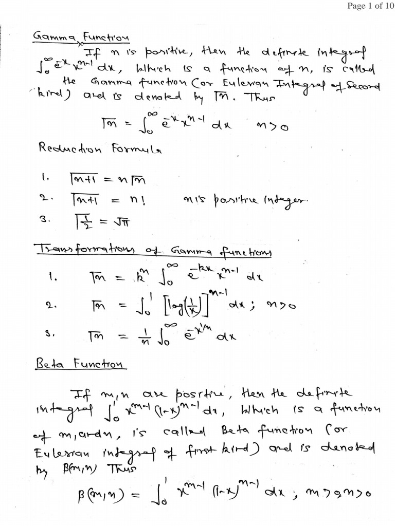 Unit-4 (Beta and Gamma Function) | PDF