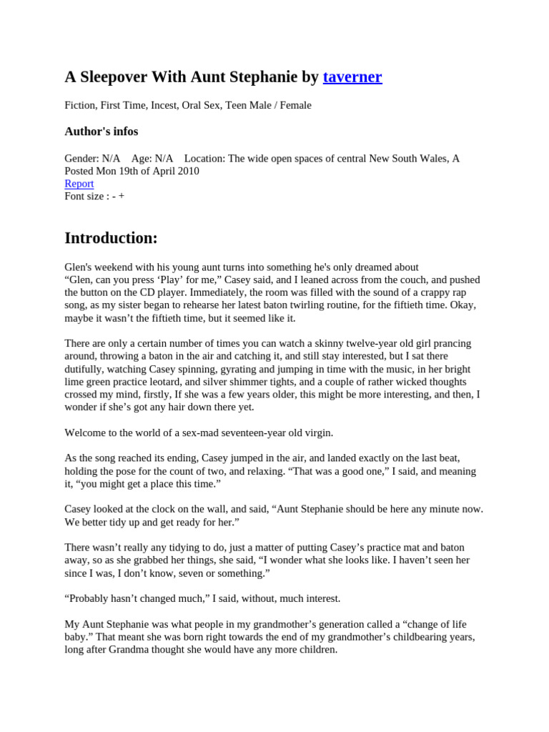 A Sleepover With Aunt Stephanie 1-2 by Taverner | PDF | Bra