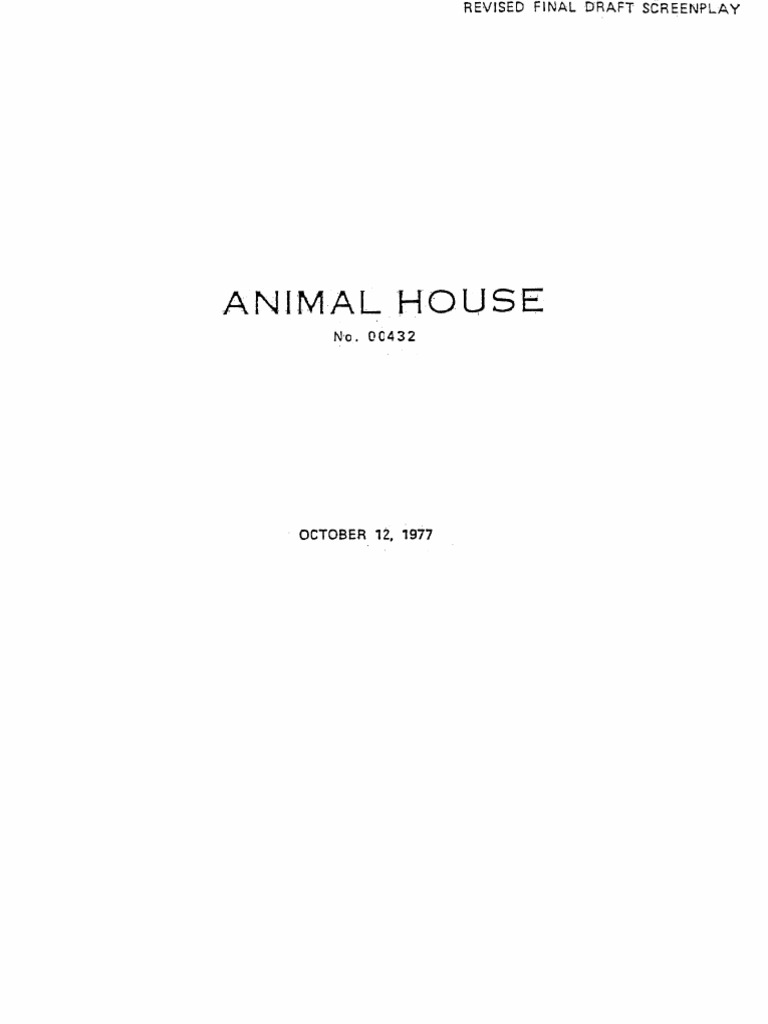 Animal House | PDF