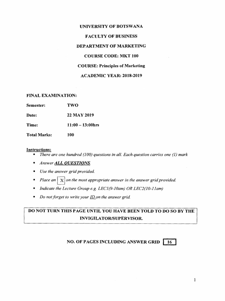 MKT100 2019 | PDF
