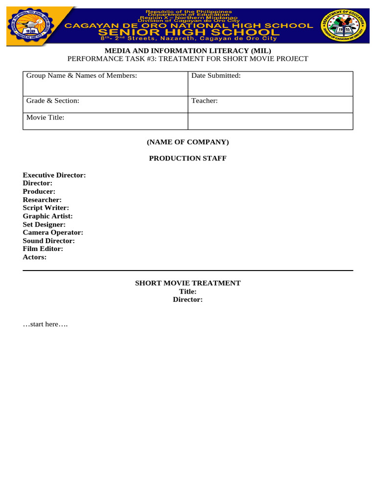 Treatment Sheet Format | PDF