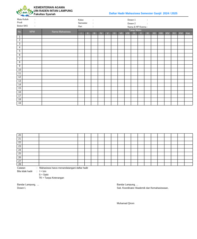 Absen Mahasiswa | PDF