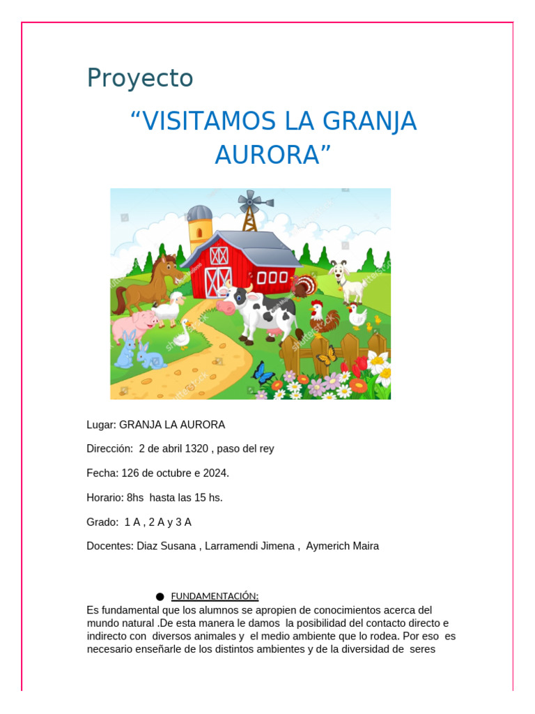 Proyecto Granja La Autora | PDF | Aprendizaje