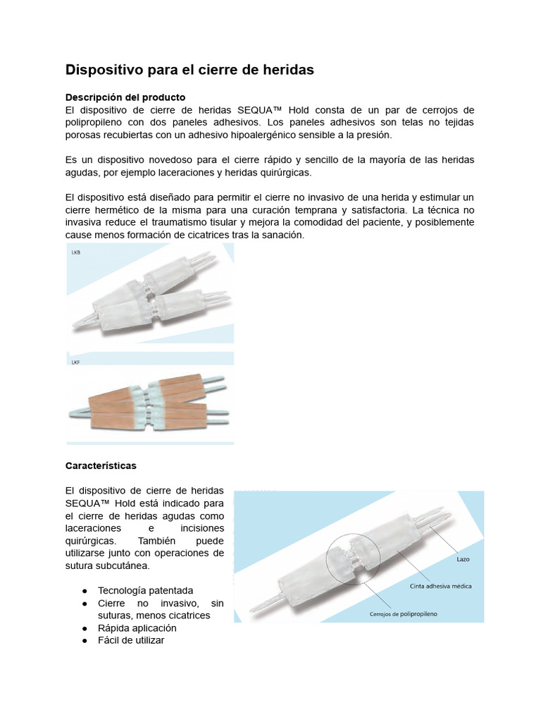 (SPA) Wound Closure Device | PDF | Herida | Inyección (medicina)