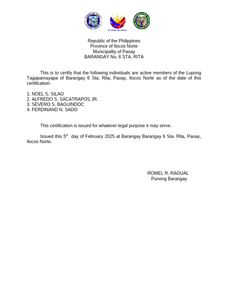 Lupon Cert | PDF