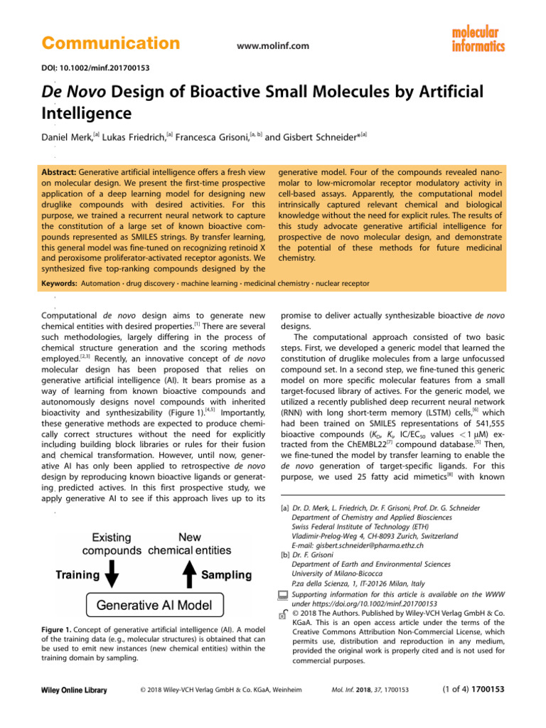Molecular Informatics - 2018 - Merk - de Novo Design of Bioactive Small ...