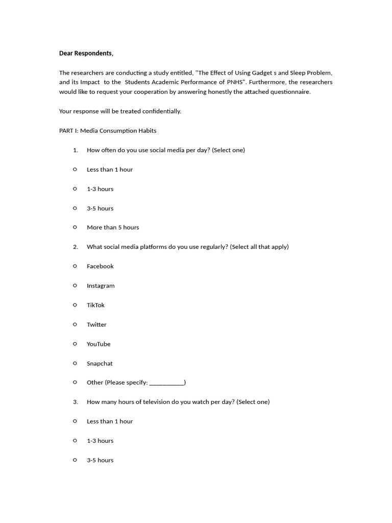 Dear Respondent | PDF