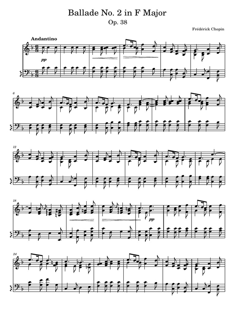 Chopin Ballade No 2 Piano Solo | PDF | Romantic Music | Compositions