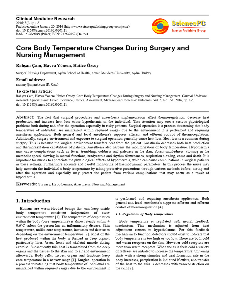 Core_Body_Temperature_Changes_During_Sur | PDF | Hypothermia ...