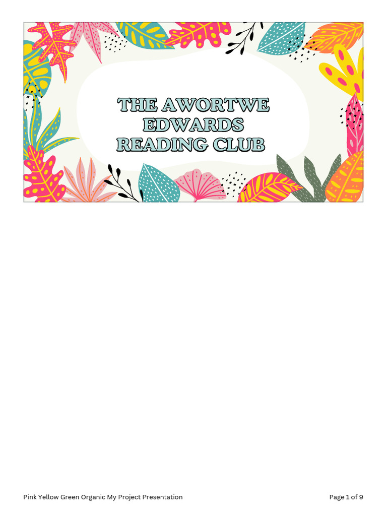 Reading Club Goals and Strategies | PDF