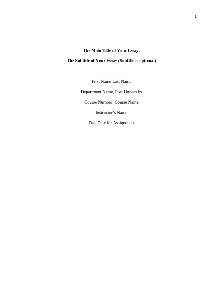 APA 7th Edition Title Page Template | PDF