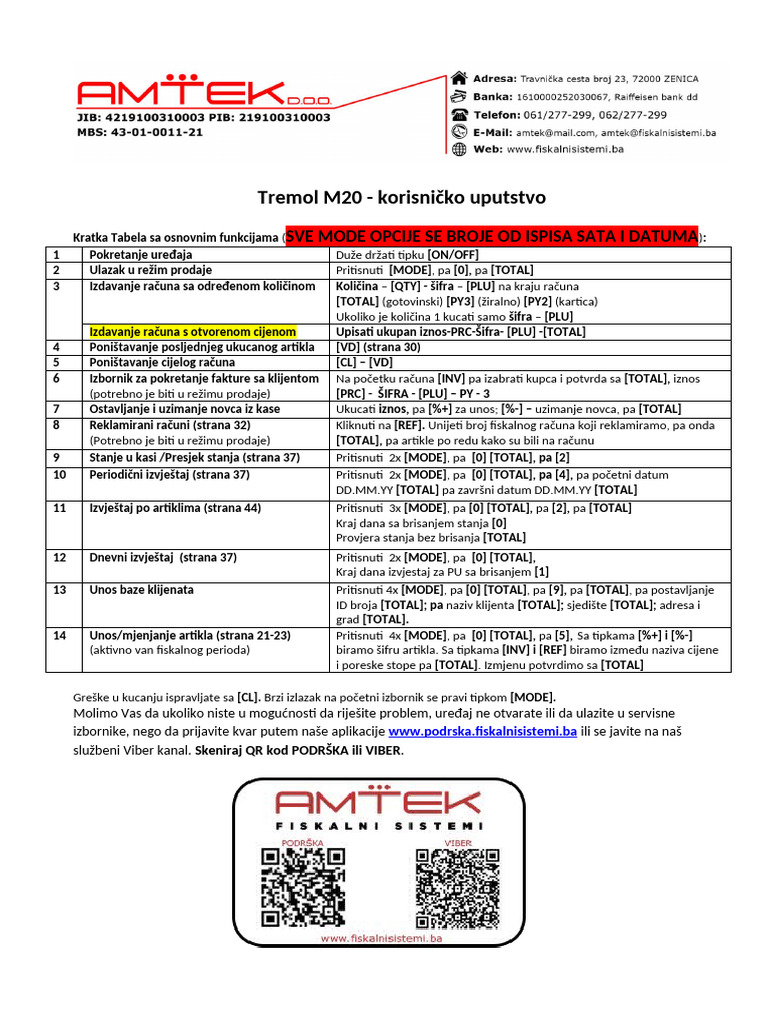 2. Upustvo Tremol M20 | PDF
