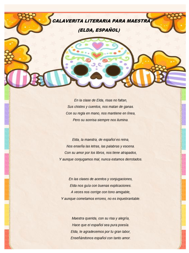 Calaverita Literaria para Maestra | PDF