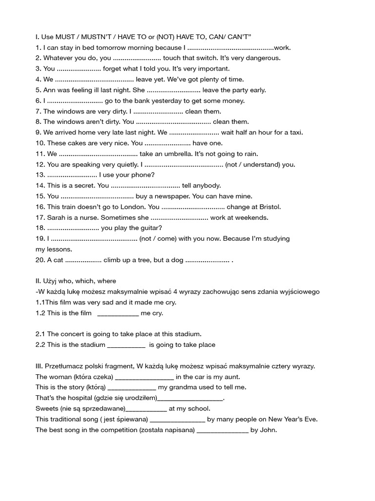 Modals, Relative Pronouns and Passive Voice | PDF