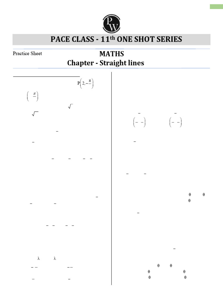 Straight Lines - Practice Sheet - (PDF Only) | PDF | Geometric Shapes ...