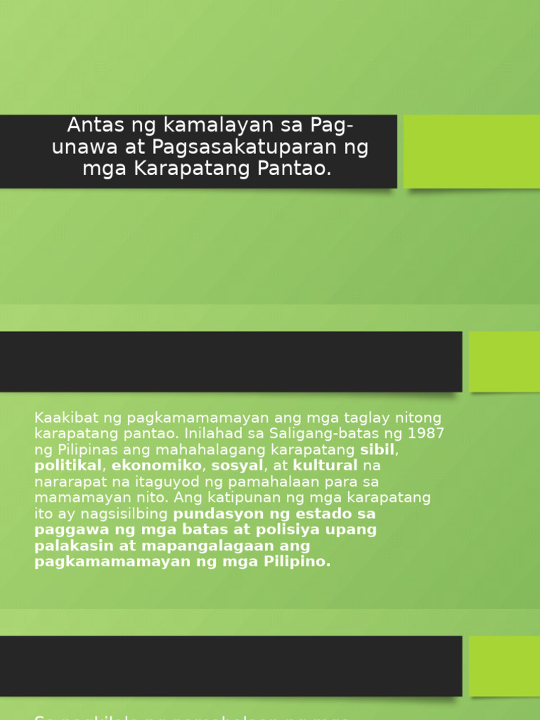 Antas NG Kamalayan Sa Pag Unawa Sa Karapatang Pantao | PDF