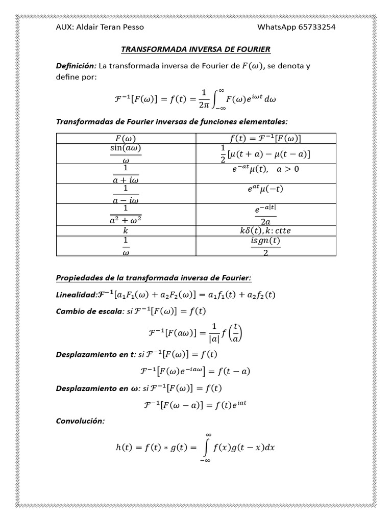 Transformada Inversa de Fourier | PDF