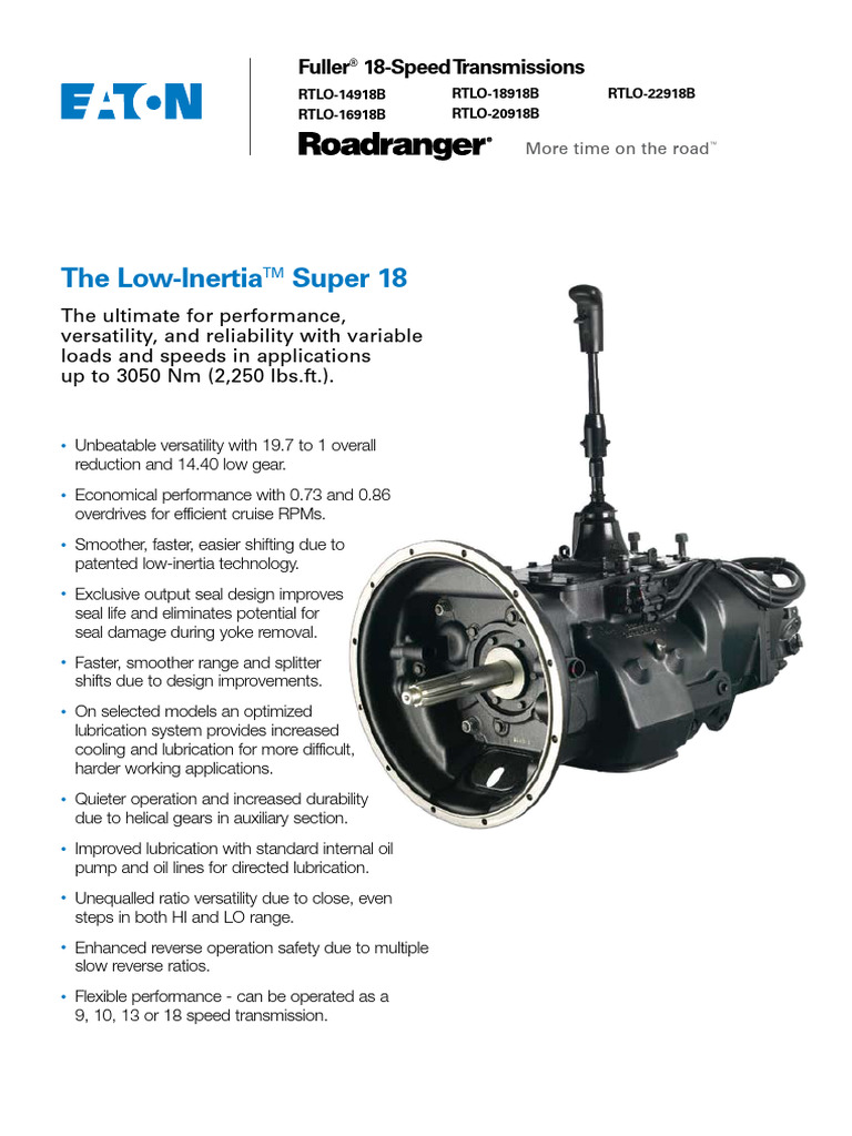Fuller 18-Speed Transmission Overview | PDF | Gear | Machines