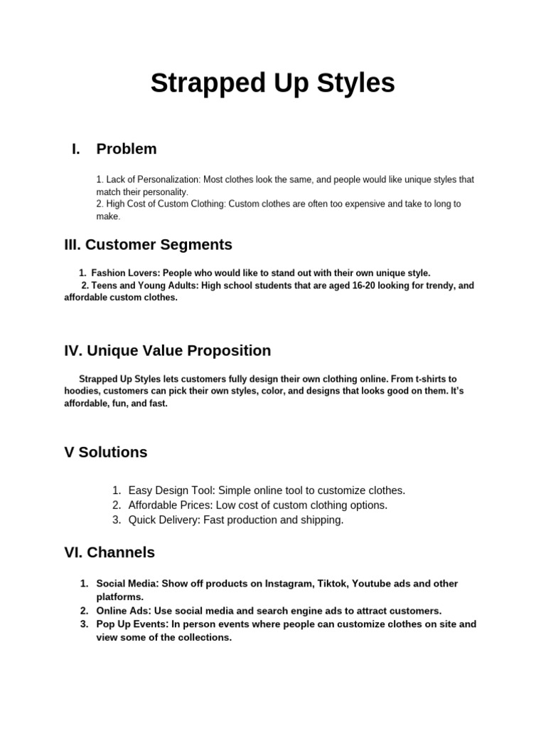 Strapped Up Styles Clothing Venture | PDF | Clothing | Advertising
