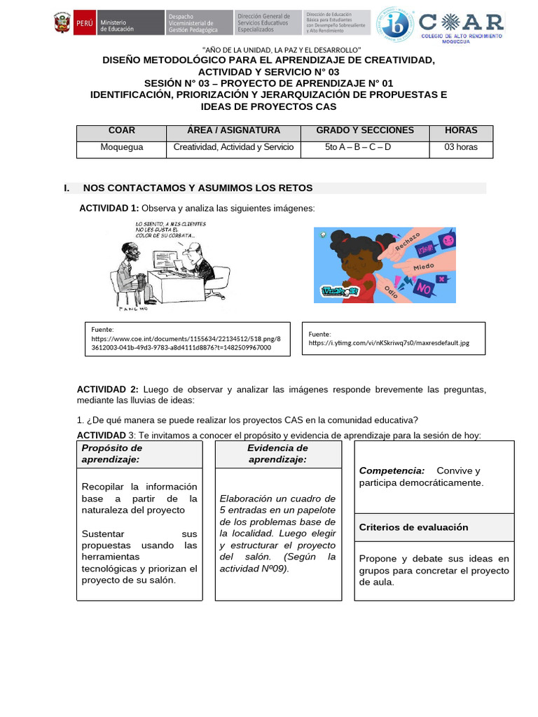DMpA 03 5TO ÁREA CAS | PDF | Aprendizaje | Creatividad