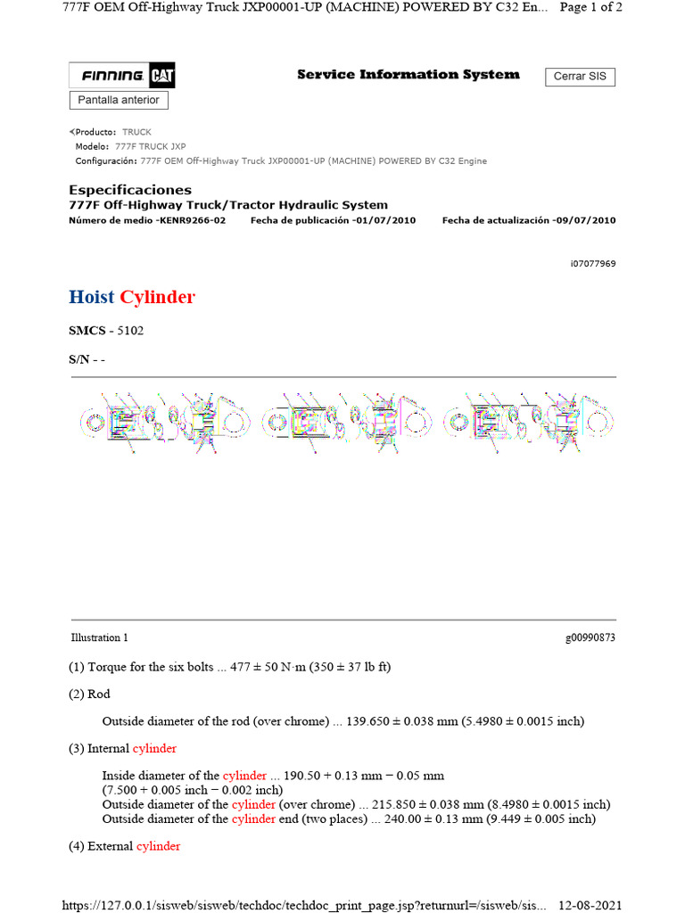 Cilindro de Lev. Especificación 296-0608 | PDF | Engine Technology | Internal Combustion Engine