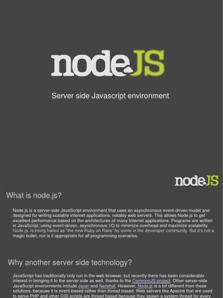Node Js | PDF | Web Server | Internet & Web