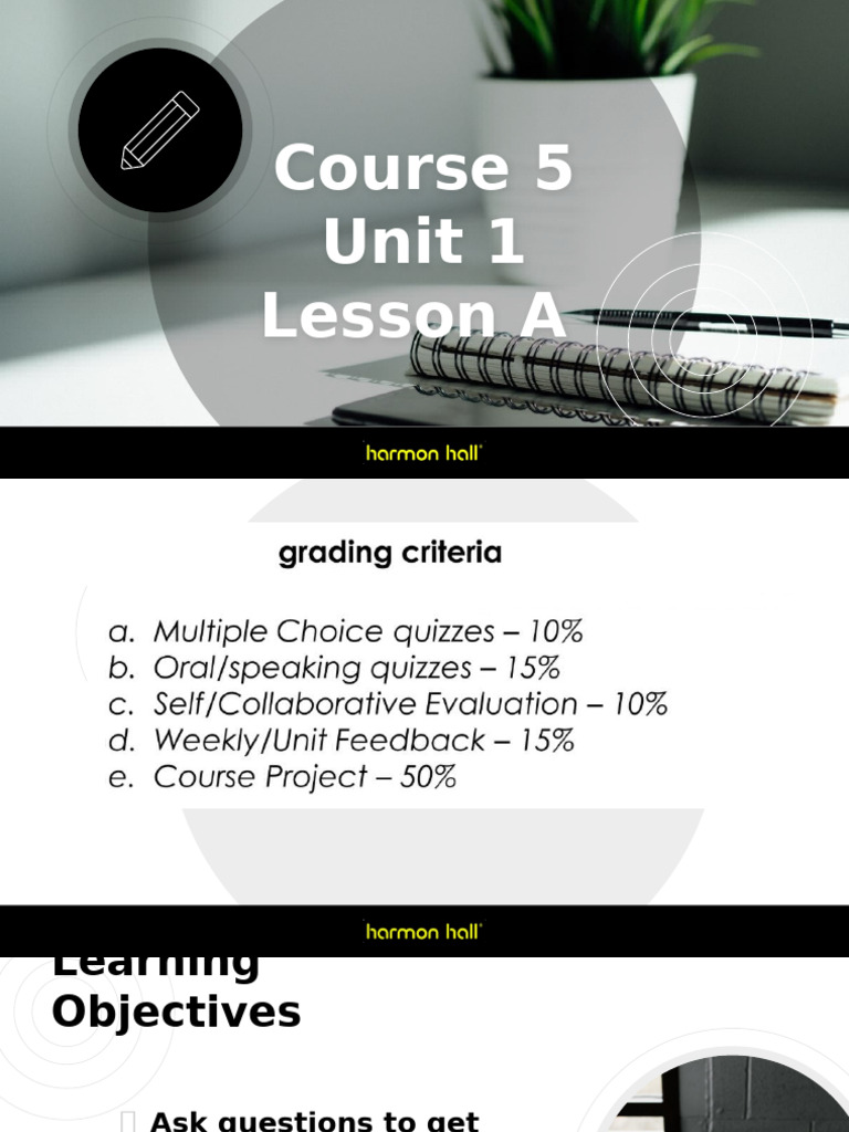 Course 5 Unit 1 Lesson A | PDF