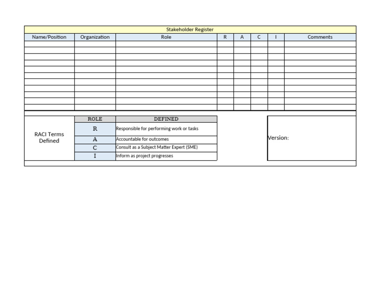 Develop Stakeholder Register WB | PDF
