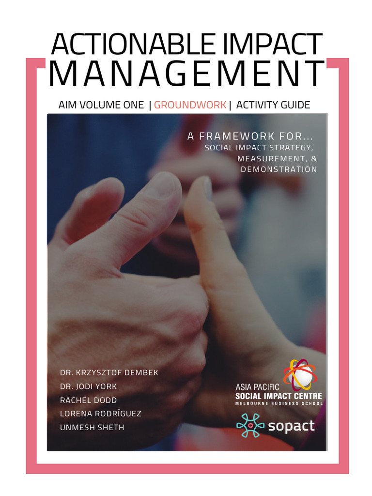 Actionable Impact Management Framework Groundwork | PDF | Goal | Copyright