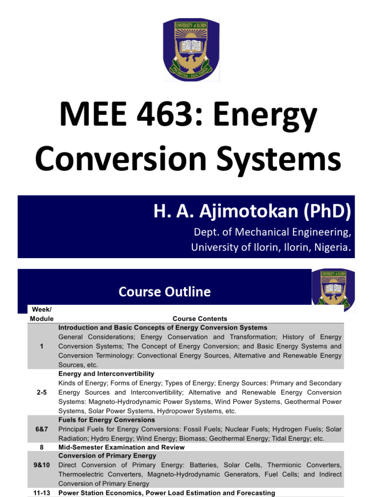MEE 463 Energy Conversion Systems | PDF | Energy Development | Wind Power