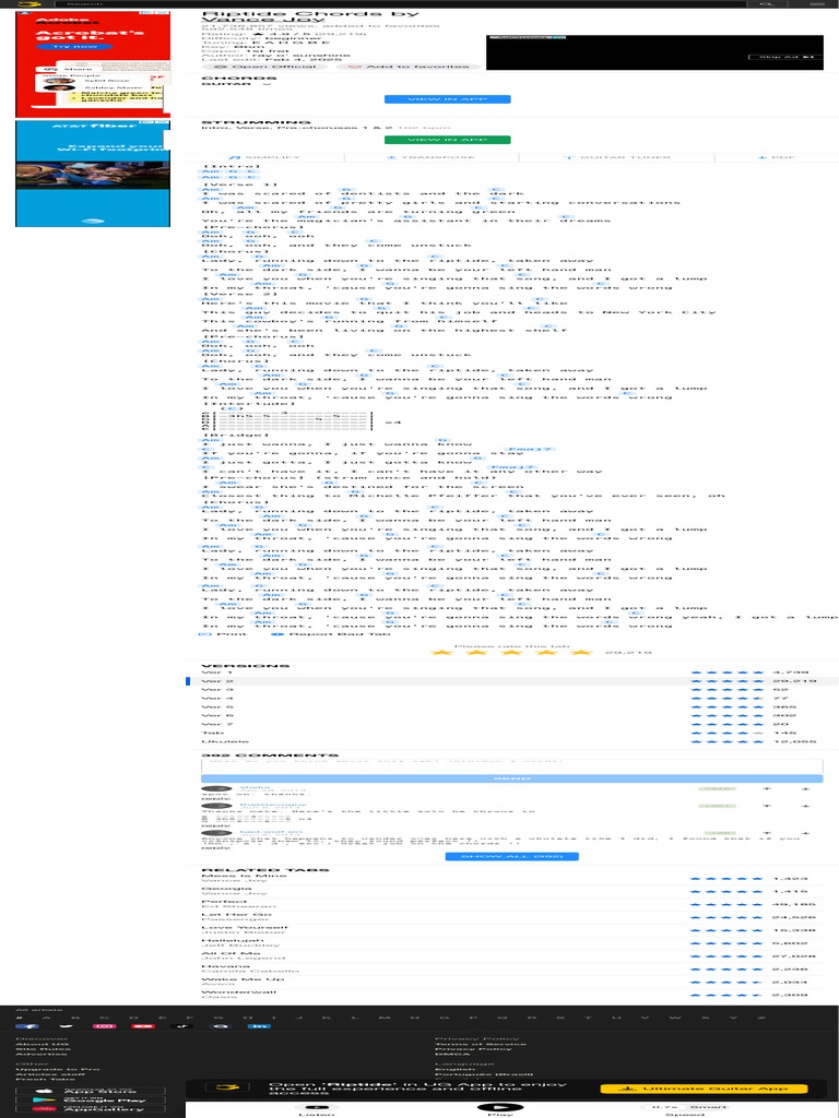 RIPTIDE CHORDS (ver 2) by Vance Joy @ Ultimate-Guitar.Com | PDF | Song ...