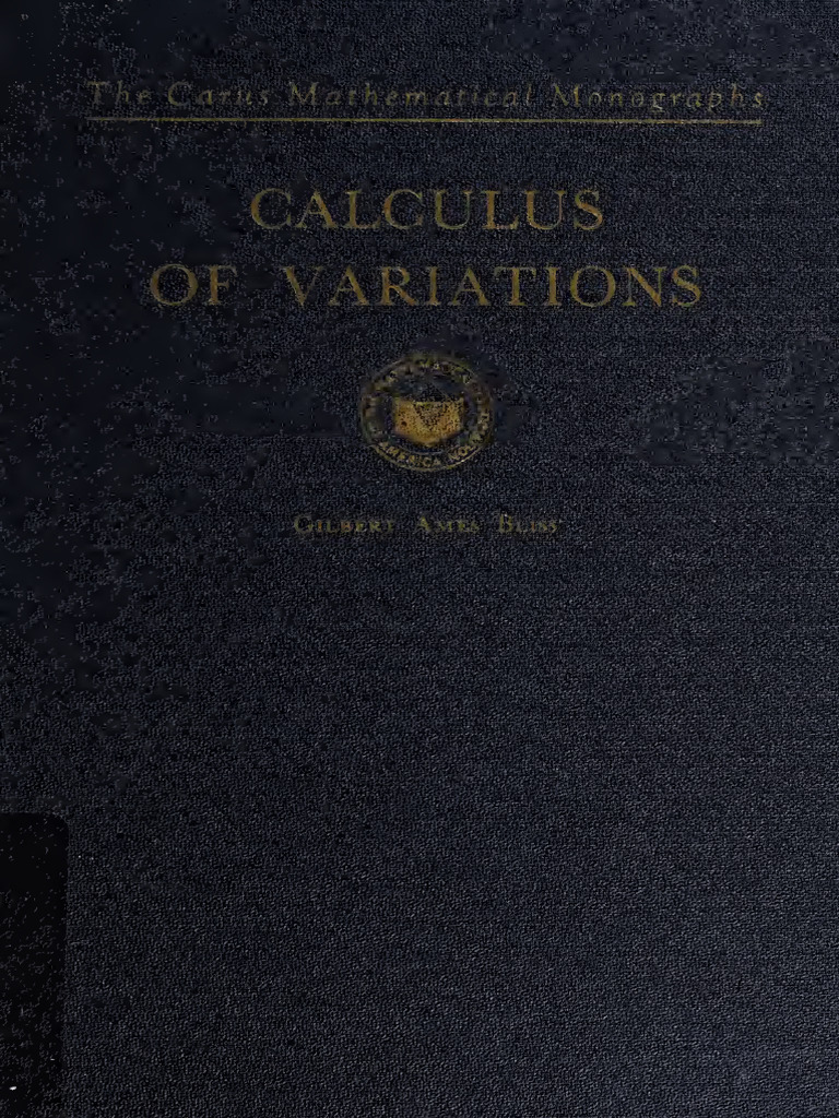Calculus of Variation Blis | PDF | Integral | Calculus Of Variations