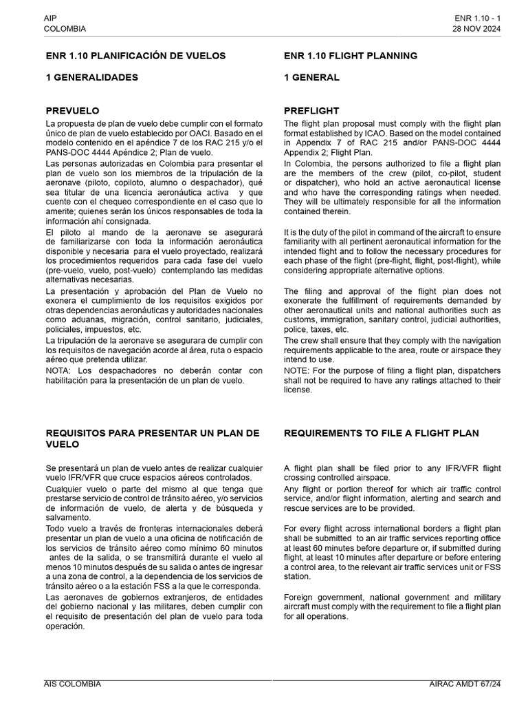 ENR 1.10 | PDF | Aviación | Aeroespacial