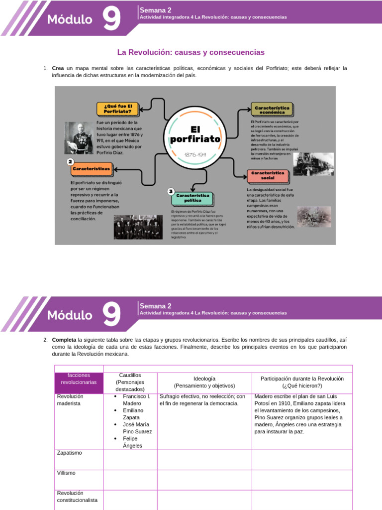 Actividad Integradora 4 Modulo 9 | PDF | revolución mejicana | México