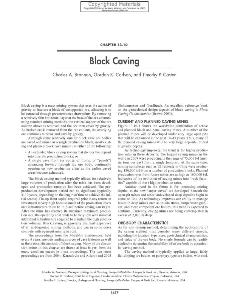 BLock Caving | PDF
