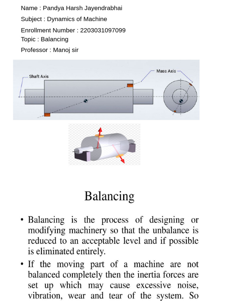 Dynamics of machine Balancing | PDF